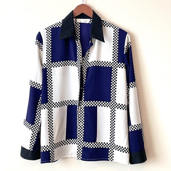 Vintage Che Studio | Tops | Vintage 8s Che Studio Color Block Checker ...